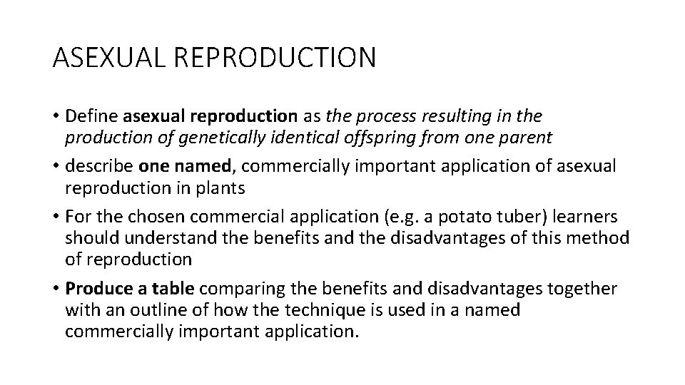 GROWTH AND REPRODUCTION BASIC KNOWLEDGE REQUIRED CHROMOSOME Rod