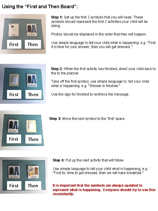 First and Then Board A First and Then