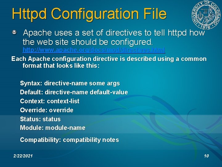 Apache httpd Web Server C Edward Chow Outline