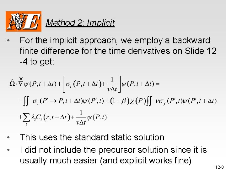 Lesson 12 Objectives Time Dependent Solutions Derivation Of