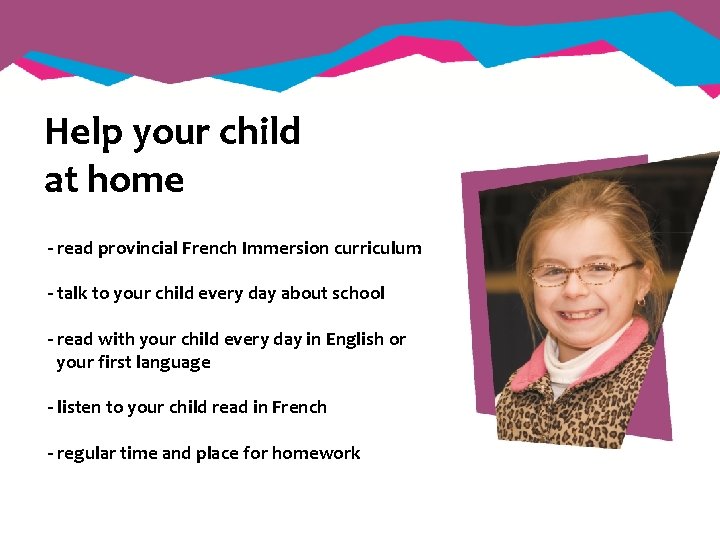 Parent information about early French Immersion Nov 19