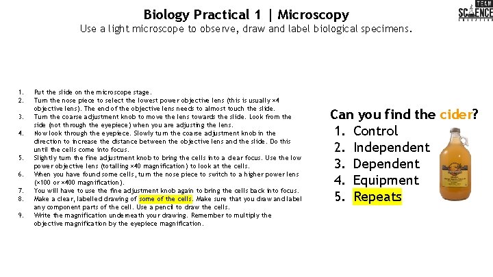 GCSE Required Practicals Biology How to write a