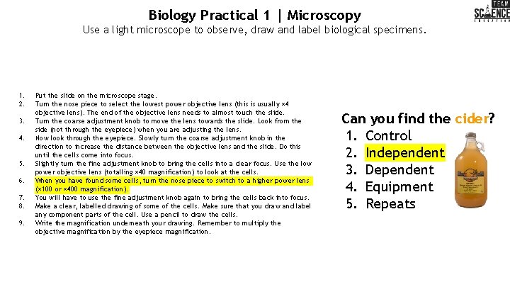 GCSE Required Practicals Biology How to write a