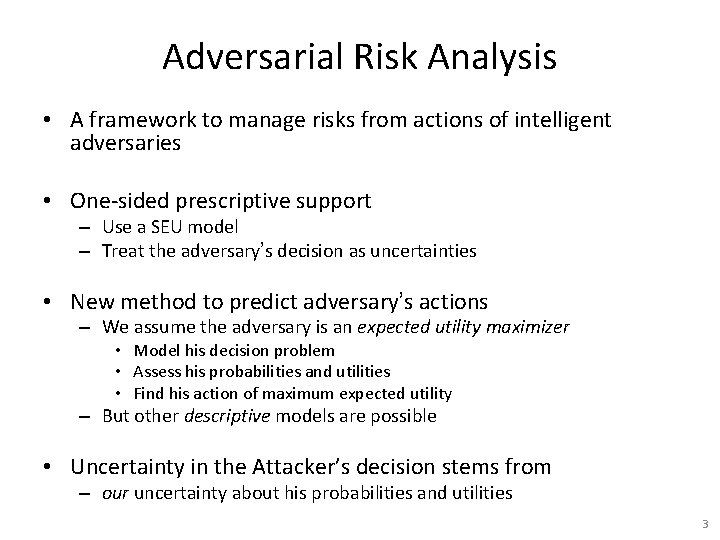 Adversarial Risk Analysis For Urban Security Jesus Rios