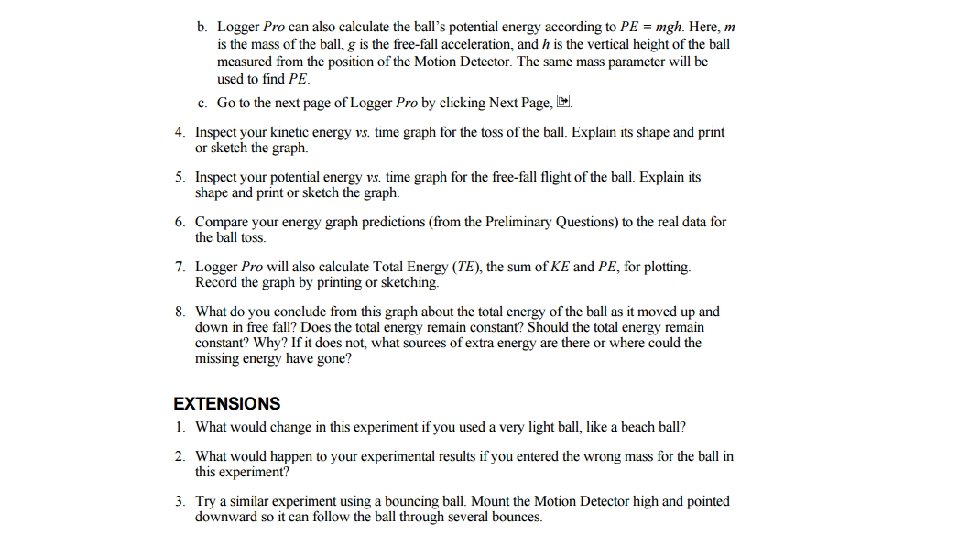 ENERGY OF A TOSSED BALL Lab 5 1272016