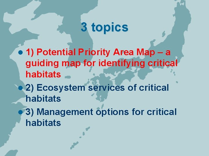 Critical habitats for biodiversity in the Yellow Sea