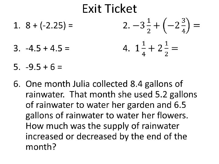 Adding Rational Numbers Warm Up Absolute Value The