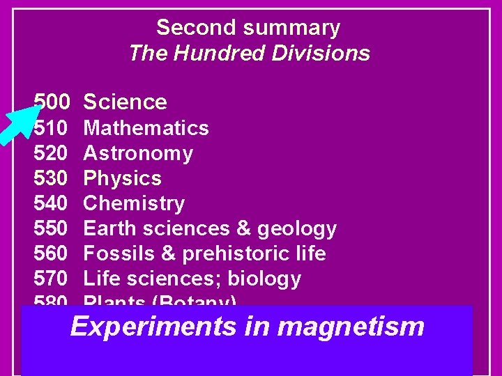 Dewey Decimal Classification System Lecture 2 BairMundy Four