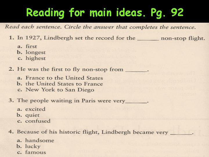 Read the poster then answer the exercise about