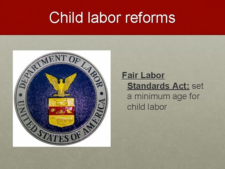 Reforms of the Progressive Movement Child Labor Lewis