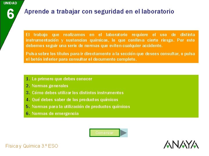 UNIDAD 6 Aprende a trabajar con seguridad en