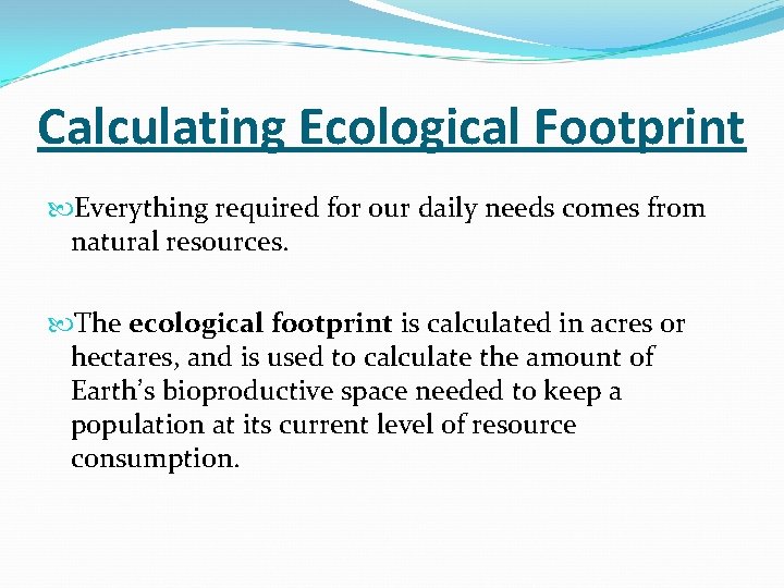 Ecological Footprint IB SL What Is It An