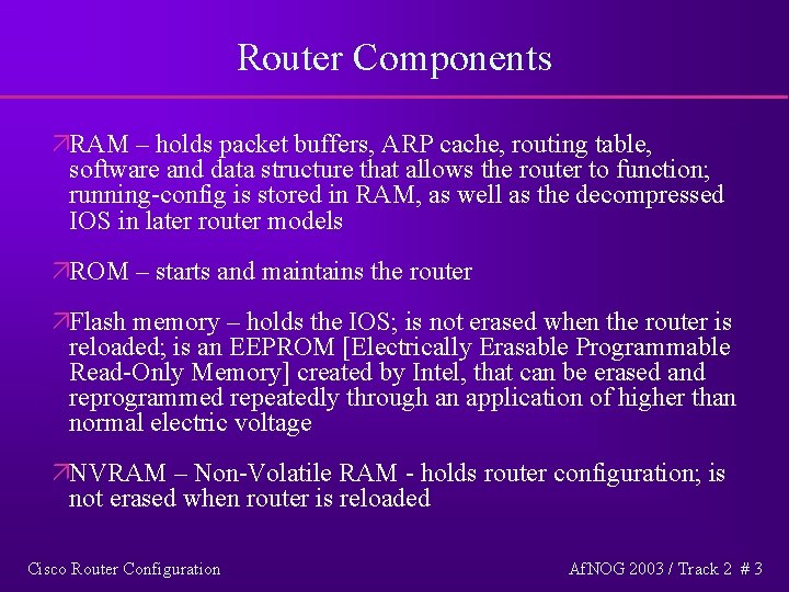 Cisco Router Configuration Basics Presented By Mark Tinka