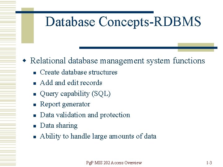 Microsoft Access Introduction to Relational Databases Powerful tool