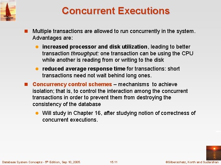 Chapter 15 Transactions Database System Concepts 5 Th