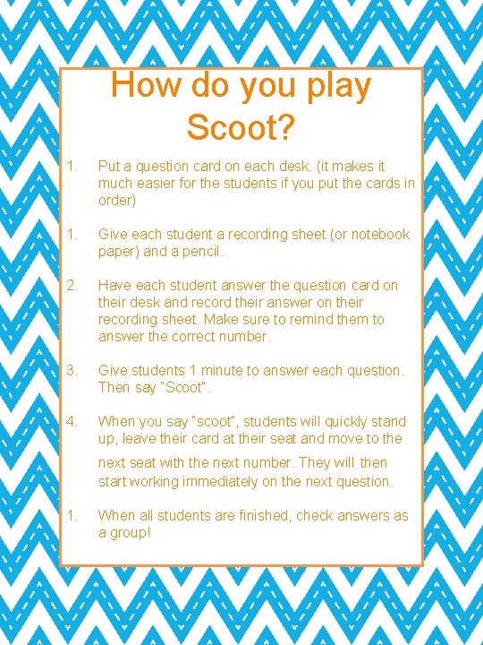 Scoot Game Template FREEBIE How to use this