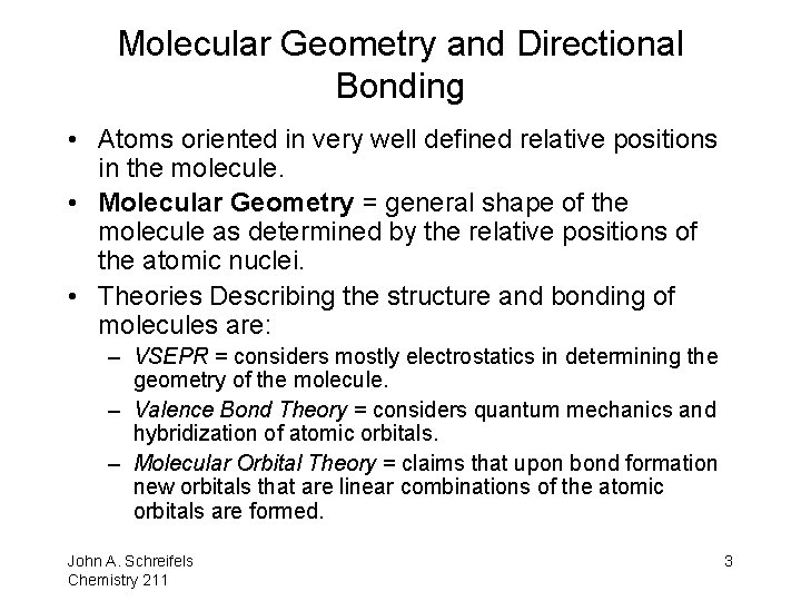 Chapter 10 Molecular Geometry and Chemical Bonding Theory