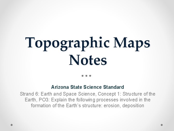 Bellwork Review Topographic Maps Notes Arizona State Science