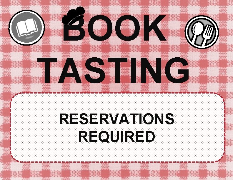 Book Specials Table Set up BOOK TASTING TODAY