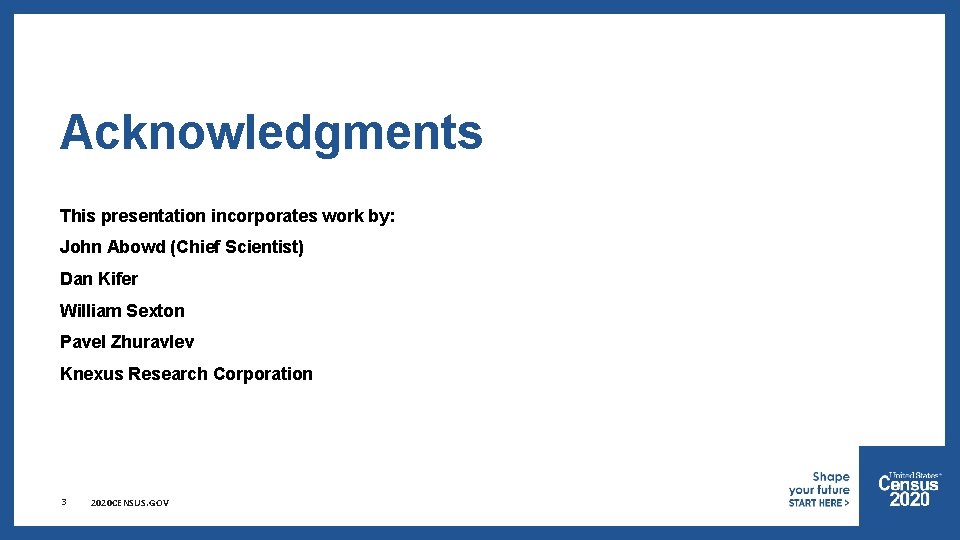 Differential Privacy at the US Census Bureau Status