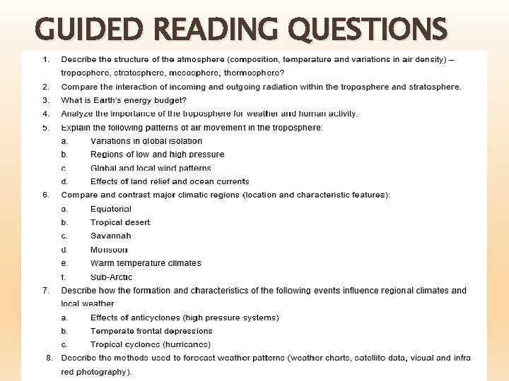 AICE Environmental Management UNIT 6 Atmosphere Basic Structure