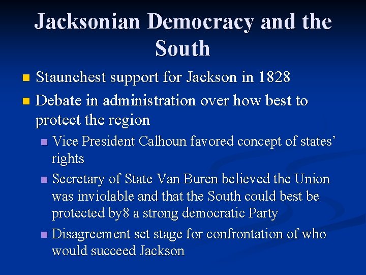 Chapter 12 Jacksonian Democracy Web Origins of Jacksonian