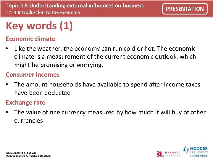 Topic 1 5 Understanding external influences on business