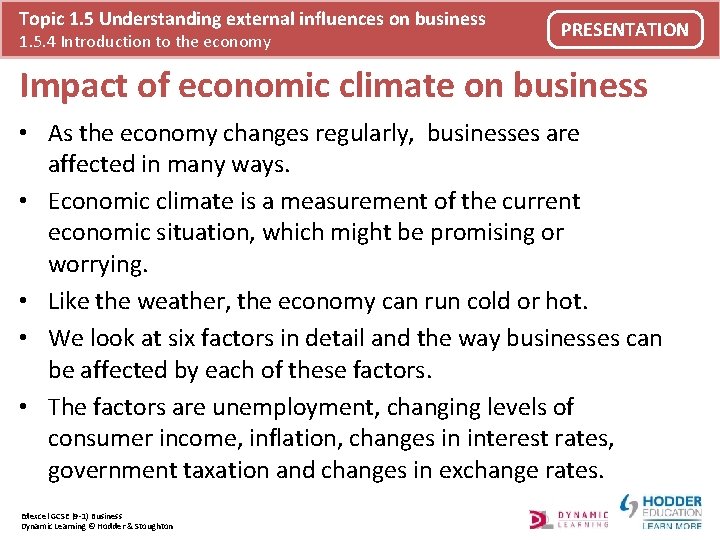 Topic 1 5 Understanding external influences on business