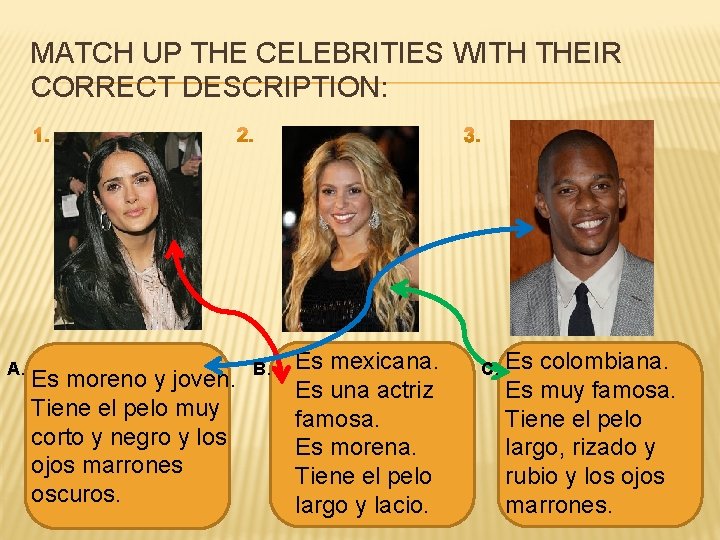 OTROS RASGOS FSICOS DESCRIBIENDO RASGOS FACIALES WHAT VERBS