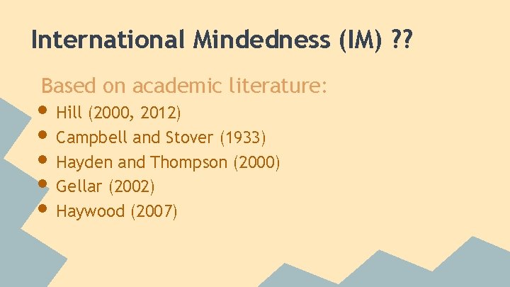 International Mindedness and IB MYP Geography Ms Oyndrilla