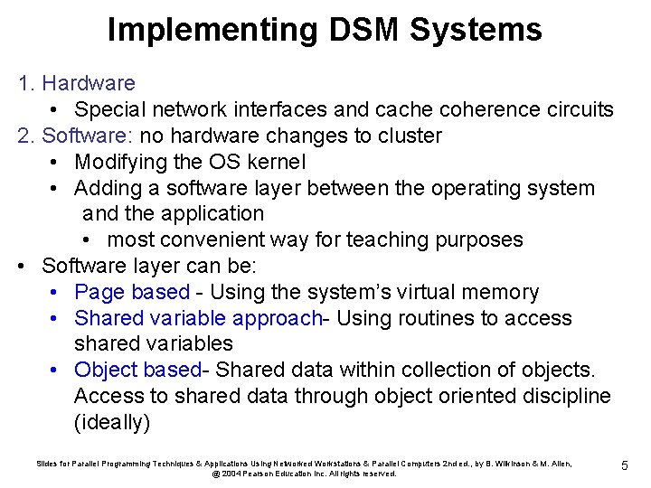Chapter 9 Distributed Shared Memory Introduction Implementing Distributed
