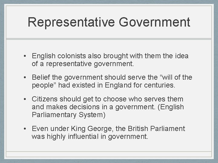 Our Political Beginnings Basic Concepts of Colonial Government
