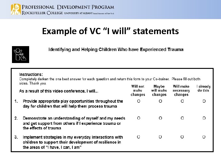 Professional Development Program Rockefeller College University at Albany