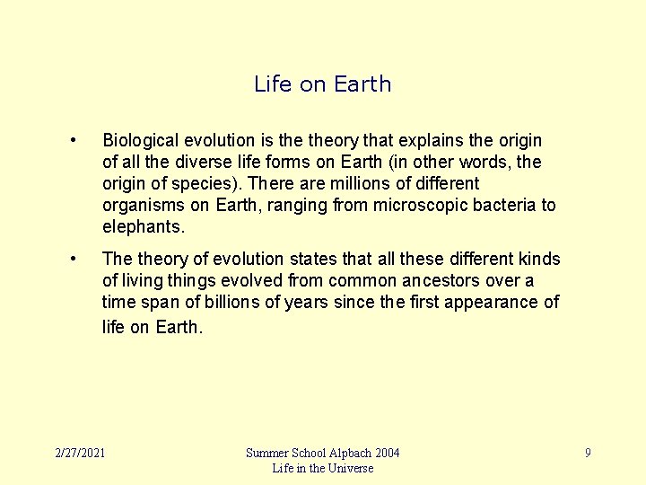 Life in the Universe Heinz Oberhummer Vienna University