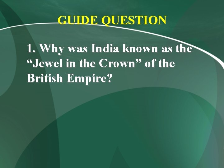 THE BRITISH TAKE OVER INDIA The New Imperialism