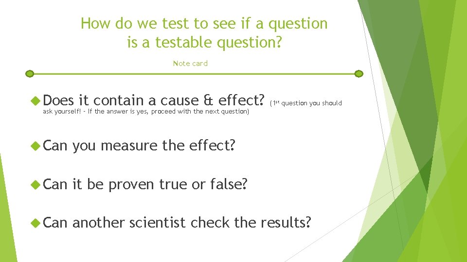 How to Write a Testable Question Its all