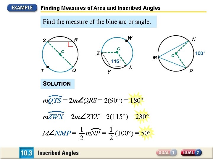 Chapter 10 Circles Section 10 3 Inscribed Angles