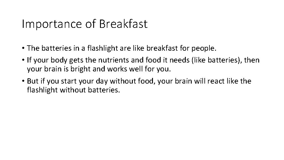 Eating Breakfast Everyday 7 th Grade Health Do