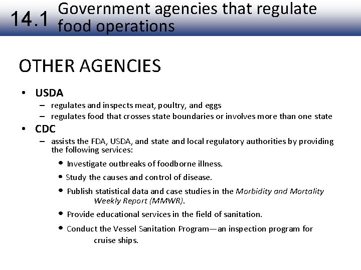 Chapter Number 14 Food Safety Regulations and Standards