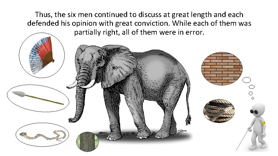 The blind men and the elephant Six men