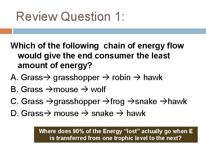 UNIT 1 ECOLOGY Biology Review Power Point Review