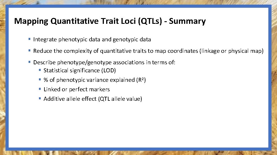 Mapping Quantitative Trait Loci Qtls Pbg 430 Mapping