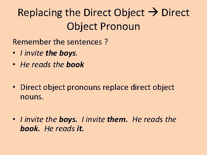Direct Object Pronouns I Pronomi Diretti Italian Year