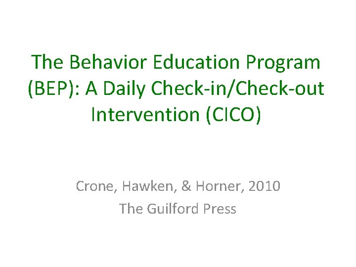 GroupBased Interventions for Tier 2 An Overview of