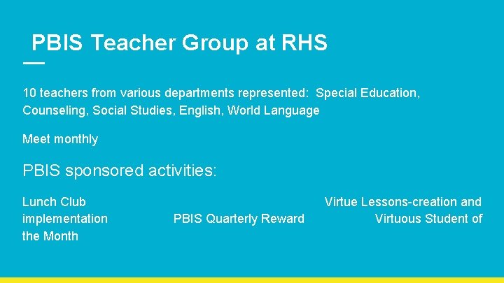 PBIS Lunch Club Presentation Theodore Roosevelt High School