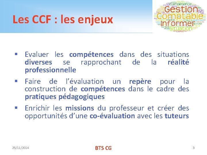Rfrentiel du BTS CG Pour une certification au