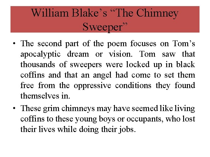 William Blakes The Chimney Sweeper The Chimney Sweeper
