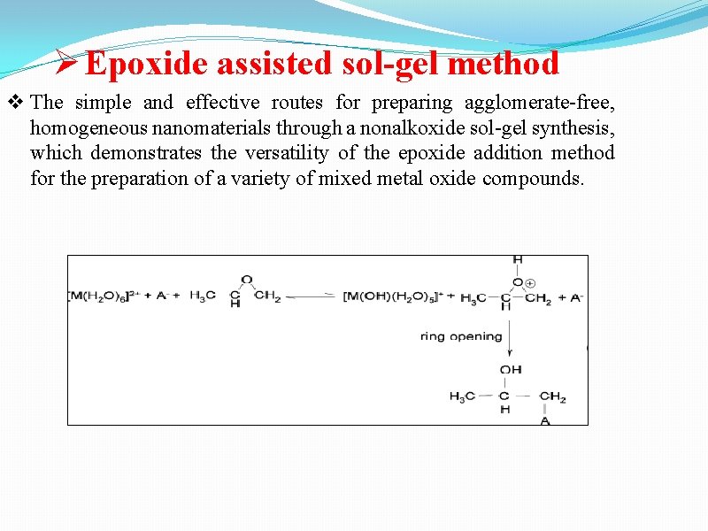 NON ALKOXIDE SOLGEL SYNTHESIS OF ENVIRONMENTALLY BENIGN INORGANIC