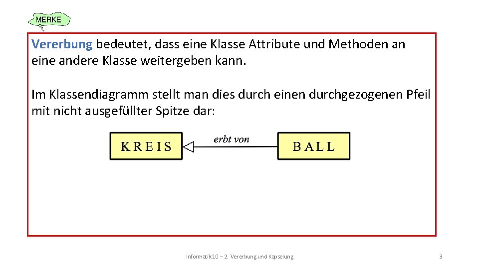2 Vererbung und Kapselung Die Objekte der Klasse