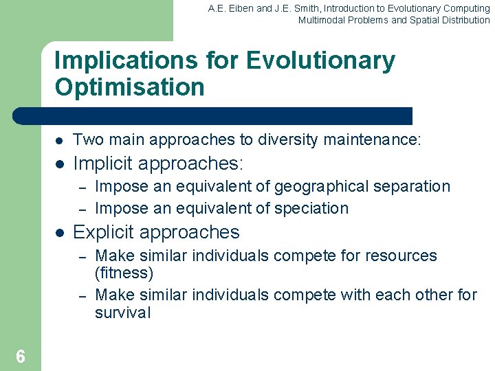 Multimodal Problems and Spatial Distribution Chapter 9 A